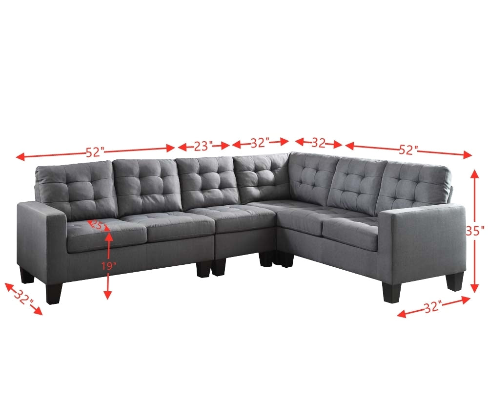 ACME Earsom Sectional Sofa in Gray Linen 52760 – On Demand Furniture