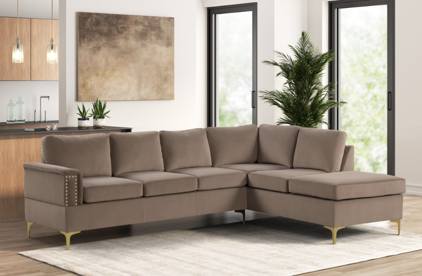 VOGUE GREEN VELVET SECTIONAL By HH AVAILABLE IN HOUSTON, DALLAS, AUSTIN ...