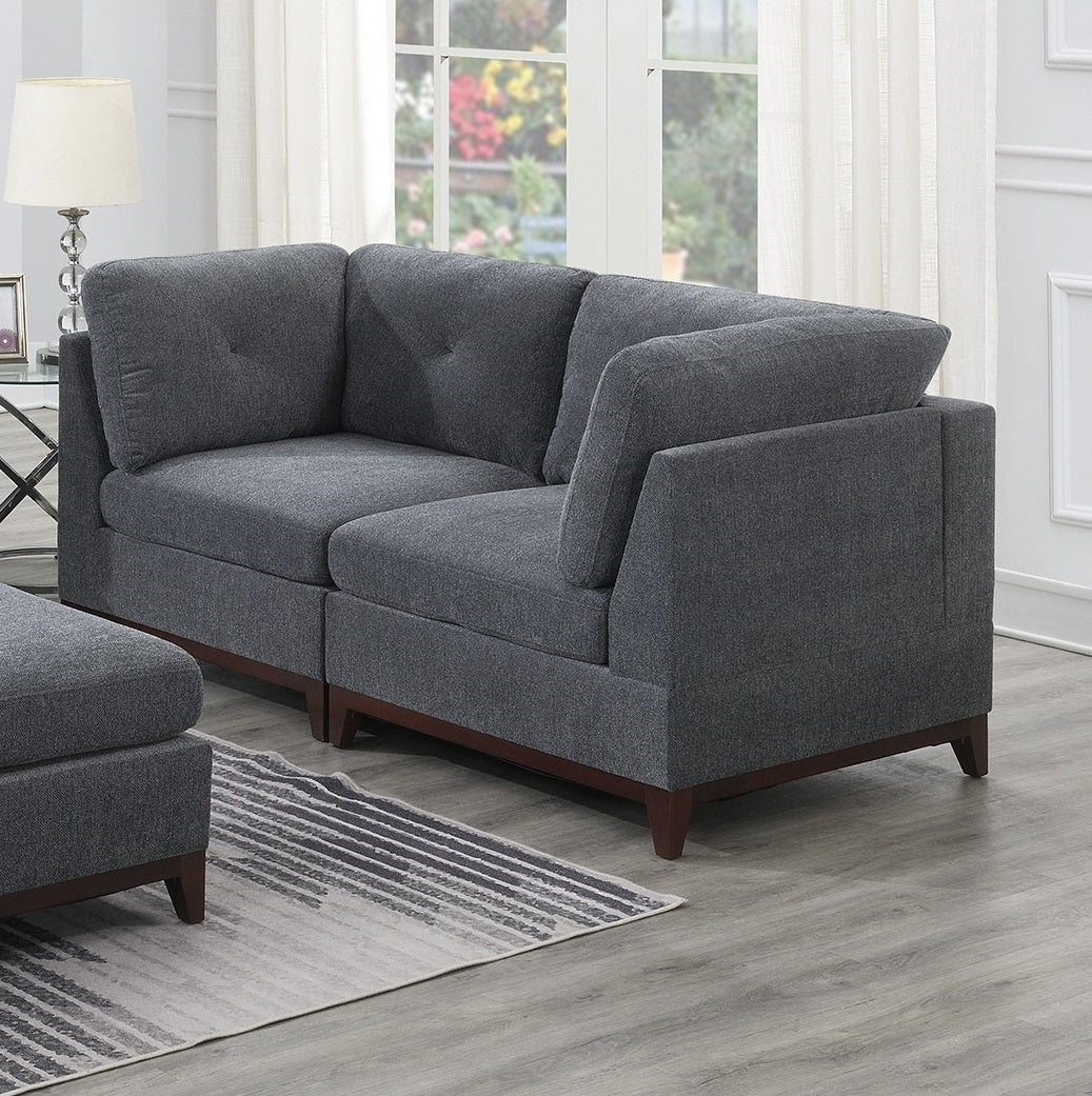 Ash Grey Chenille Fabric Modular Sofa Set 6pc Set – On Demand Furniture