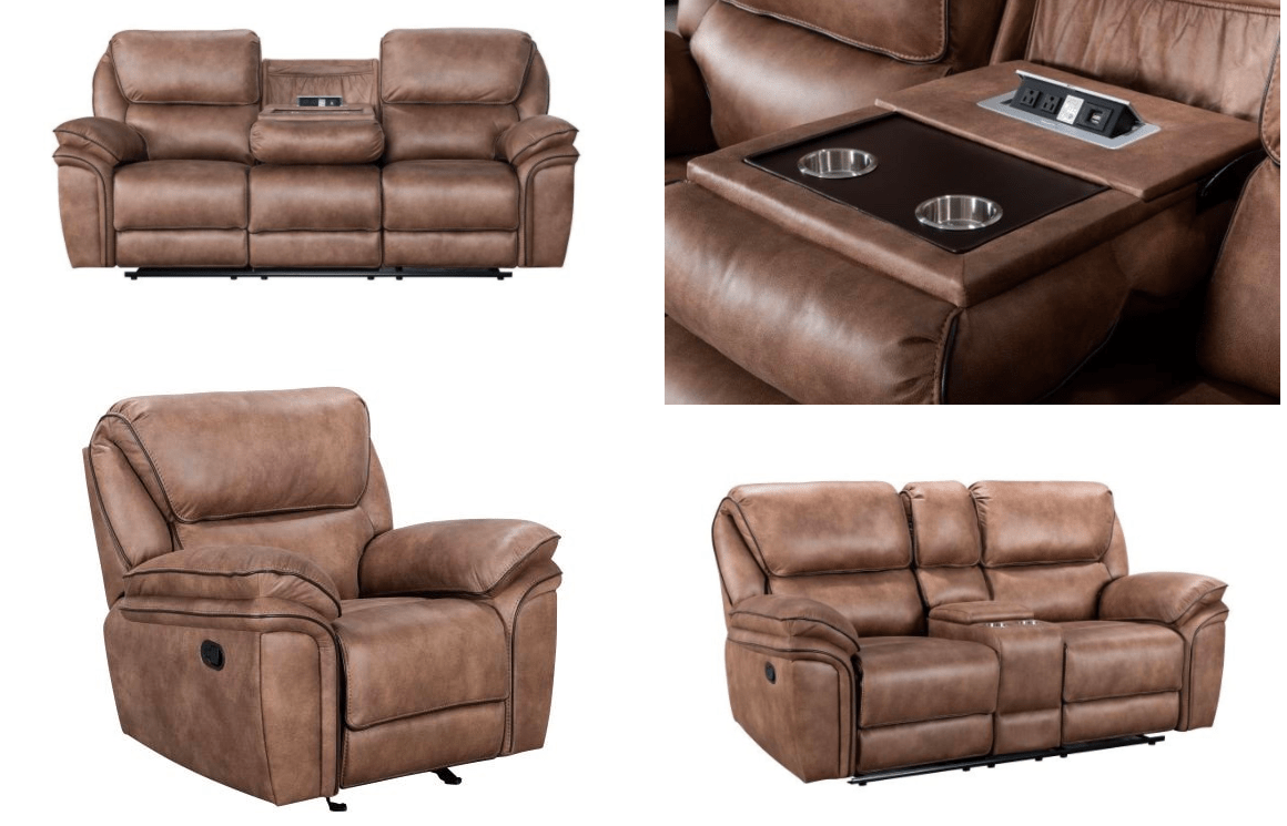 EMILIA BROWN 3PC RECLINING SET By HH AVAILABLE IN HOUSTON, DALLAS ...