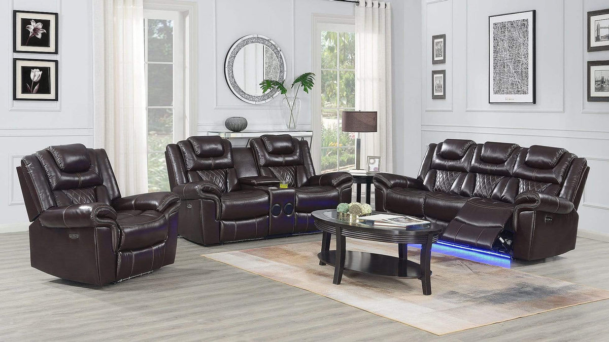 PARTY TIME BROWN RECLINING SOFA & LOVESEAT BY NEW ERA AVAILABLE IN ...